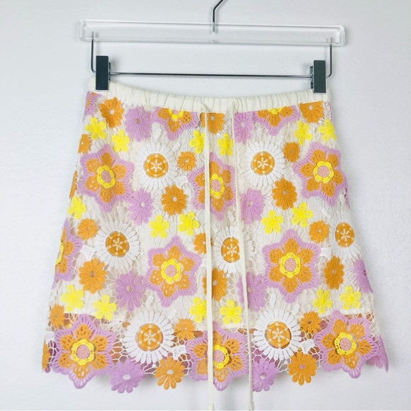 Zara | Skirts | Aso Enid Sinclair Wednesday Netflix Show Floral Crochet ...